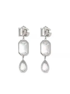Dolce & Gabbana Tone Logo Drop Earrings