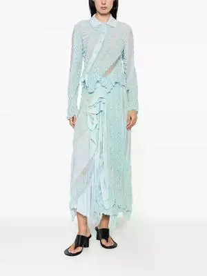ANNI SALONEN Twisted Ruffled Shirt - Blue