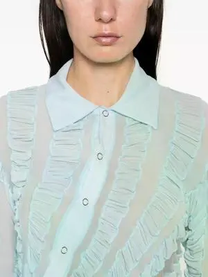 ANNI SALONEN Twisted Ruffled Shirt - Blue