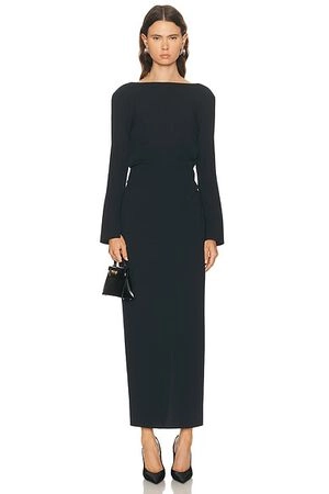 EAVES Norna Polished Crepe Maxi Dress - Black