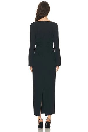 EAVES Norna Polished Crepe Maxi Dress - Black