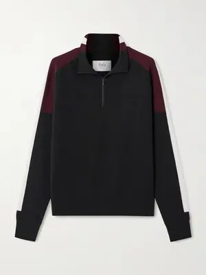 Aztech Mountain Caroline Color-blocked Half-zip Wool-blend Sweater - Black