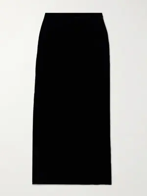 VIOLANTE NESSI Velvet Maxi Skirt - Black