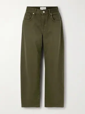 LA LIGNE Cotton-twill Wide-leg Trousers - Green