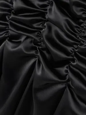 VIOLANTE NESSI Balthus Ruched Satin Mini Dress - Black