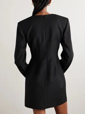 VIOLANTE NESSI Button-embellished Wool-blend Mini Dress