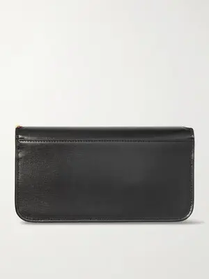 Saint Laurent Cassandre Strap Leather Phone Case - Black