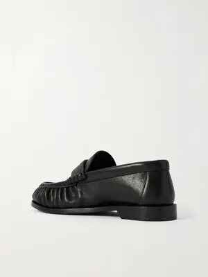 Saint Laurent Le Loafer Logo-embellished Leather Loafers