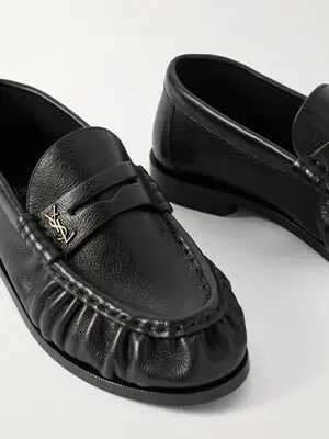 Saint Laurent Le Loafer Logo-embellished Leather Loafers