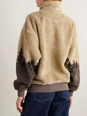 Bally Printed Fleece Half-zip Jacket - Neutrals