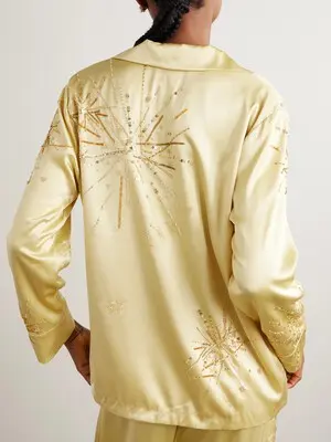 Bernadette Louis Embellished Silk-blend Satin Shirt