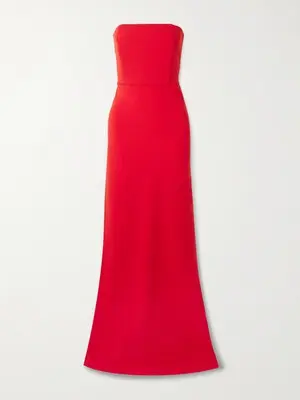 Bernadette Luna Strapless Crepe Gown - Red
