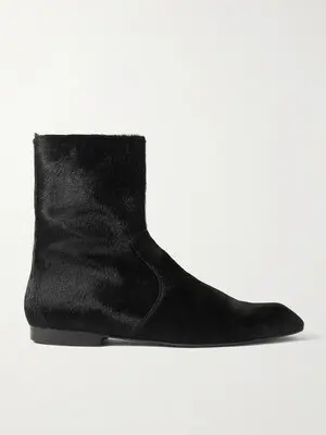Khaite Calf Hair Ankle Boots - Black