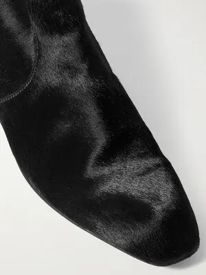 Khaite Calf Hair Ankle Boots - Black