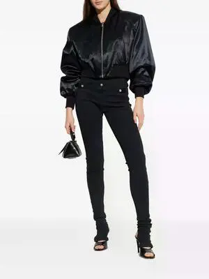 Attico Zip-up Bomber Jacket - Black