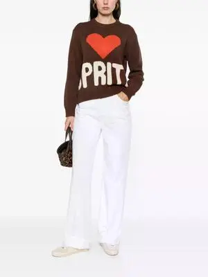 MC2 SAINT BARTH Kyla Heart Detail Sweater - Brown