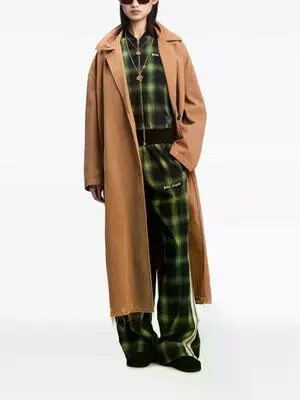 Palm Angels Embroidered Logo Plaid Bomber Jacket - Green