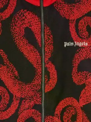 Palm Angels Snake-print Zip-up Sweatshirt