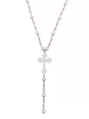 DARKAI Rosary Beaded Cross Necklace