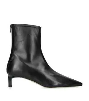Dear Frances Leather Ankle Boots With Pointed Toe