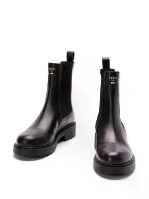 Fendi Calf Leather Chelsea Boots - Black