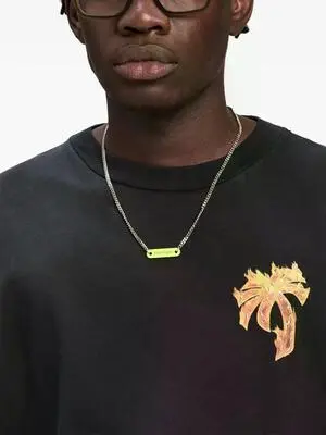 Palm Angels Logo Plate Chain Necklace