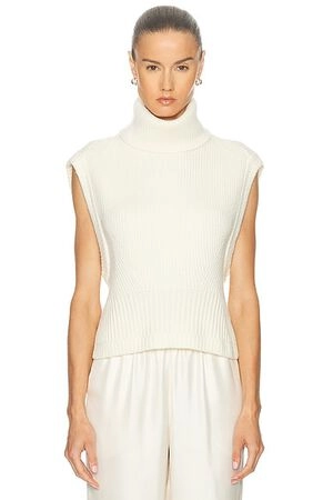 Simkhai Ribbed Knit Turtleneck Top - Ivory