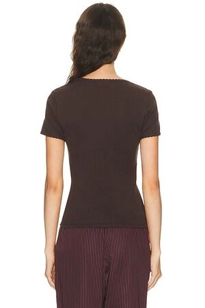 LESET Pointelle Slim Fit Tee