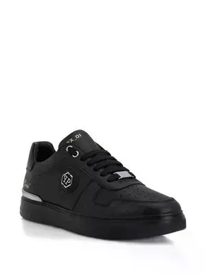 Philipp Plein Logo Plaque Leather Sneakers