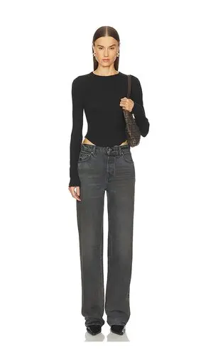 GRLFRND Scoop Hem Long Sleeve Tee