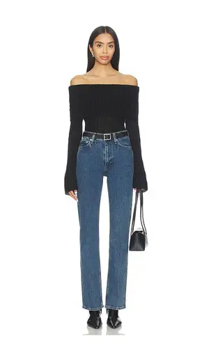 MORE TO COME Ingrid Off Shoulder Sweater - Black