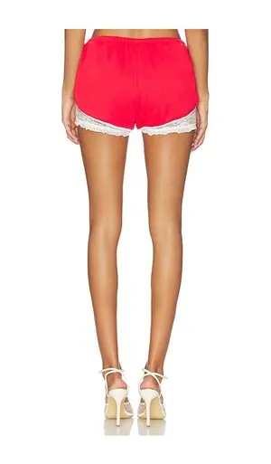YUHAN WANG Lace Lined Shorts - Red