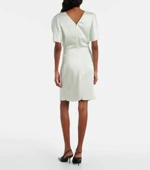 Victoria Beckham Gathered Satin Mini Dress