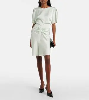 Victoria Beckham Gathered Satin Mini Dress