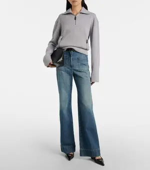 Victoria Beckham Wool And Cashmere Half-zip Sweater