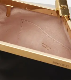 JIMMY CHOO Ganache Leather Clutch - Black
