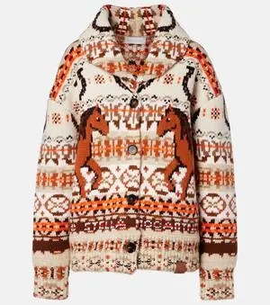 Stella McCartney Intarsia Oversized Virgin Wool Cardigan - Multicoloured