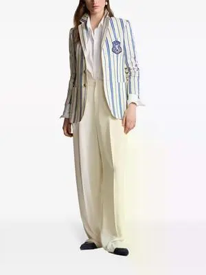 Polo Ralph Lauren Striped Wool-cotton Blazer - Blue