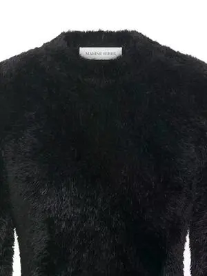 MARINE SERRE Fluffy-knit Crew-neck Sweater