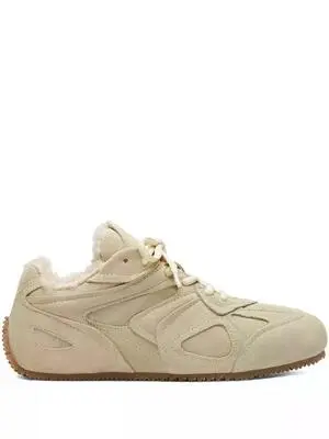 Axel Arigato Suede Shearling Trimmed Lace-up Sneakers - Neutrals