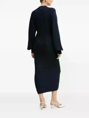 SILVIAN HEACH Balloon-sleeve Ribbed Midi Dress