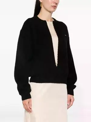 N°21 Plunging V-neck Sweater With Striped Lining - Black