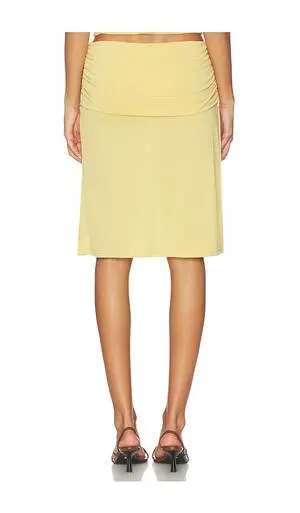 With Jéan Ruched Midi Skirt With Side Slit