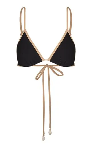 Johanna Ortiz Johanna Ortiz Playa Del Río Crinkled Triangle Bikini Top Black