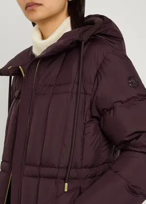 Moncler Padded Drawstring Hood Shell Jacket - Burgundy