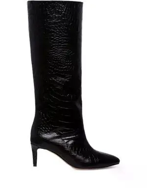 GINISSIMA 65mm Milla Embossed-pattern Knee Boots - Black