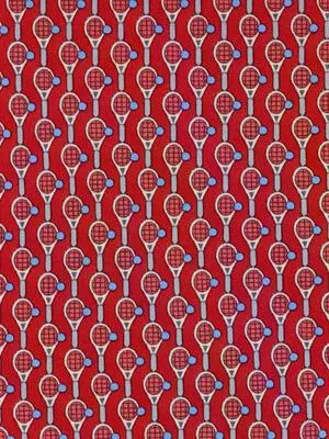 FERRAGAMO Tennis-print Silk Tie - Red