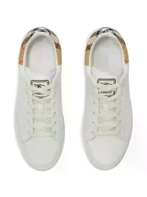Burberry Leather Set Sneakers With Knitted Check Cuff