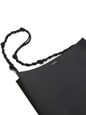 JIL SANDER Tangle Knotted Strap Embossed Logo Shoulder Bag