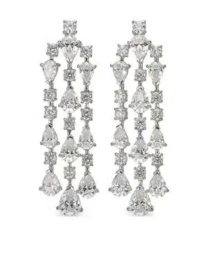 ANABELA CHAN 18kt White Gold Orchid Cascade Earrings - Silver